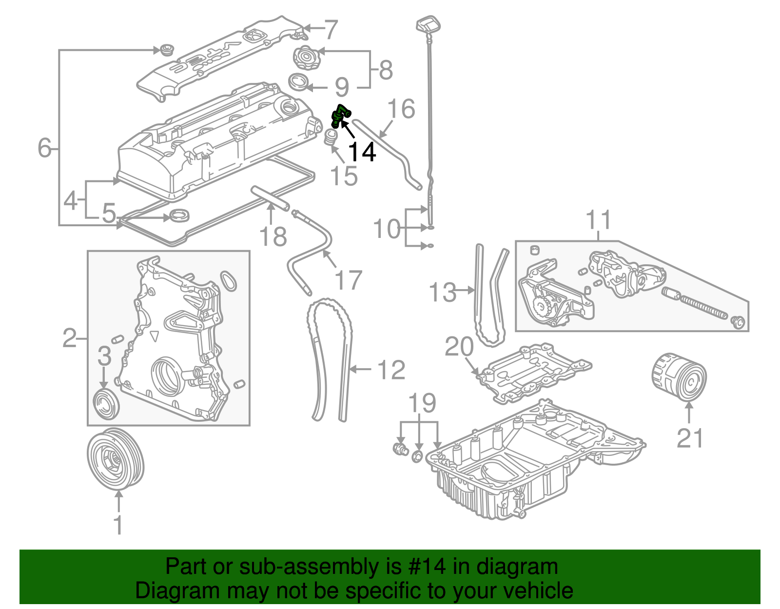 17130-PV3-013 - PCV Valve 1997-2003 Honda | Honda Parts Online