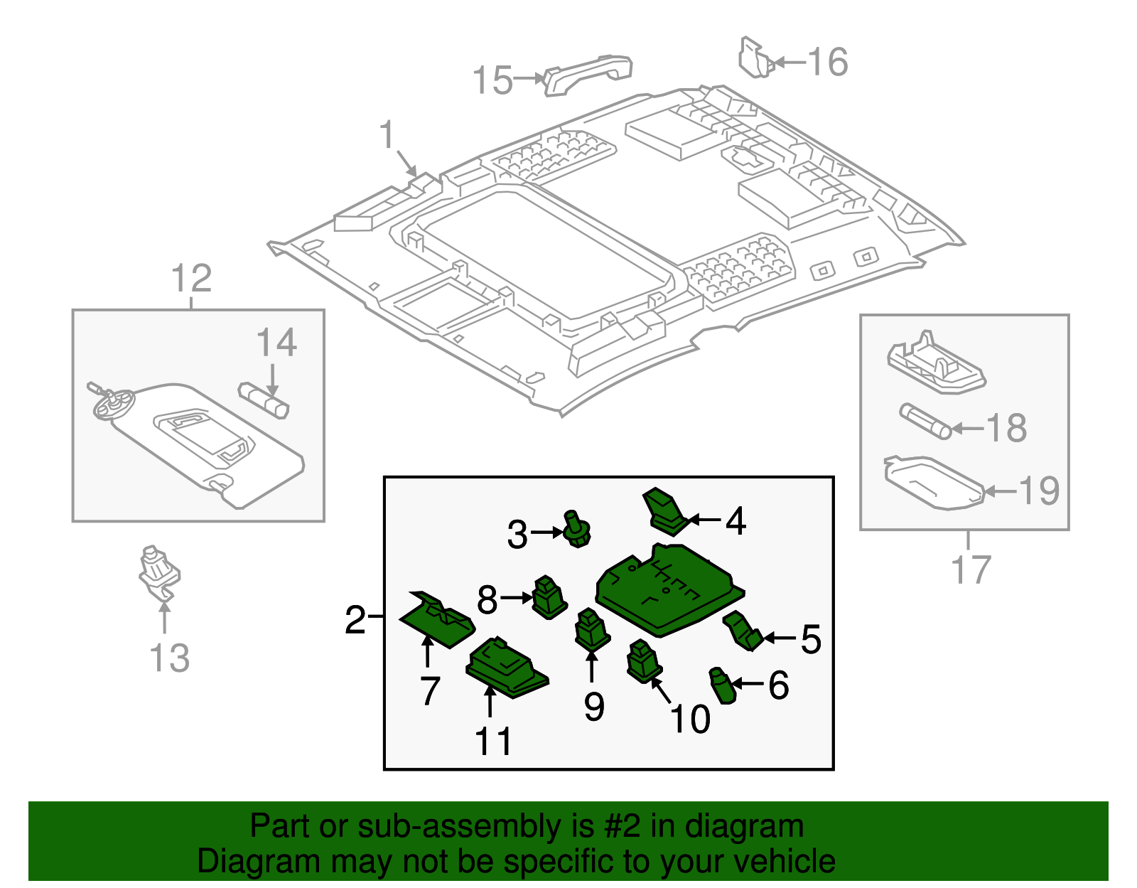 2020-2023 Toyota Tacoma Overhead Console 63650-04141-C0 | Toyota San ...