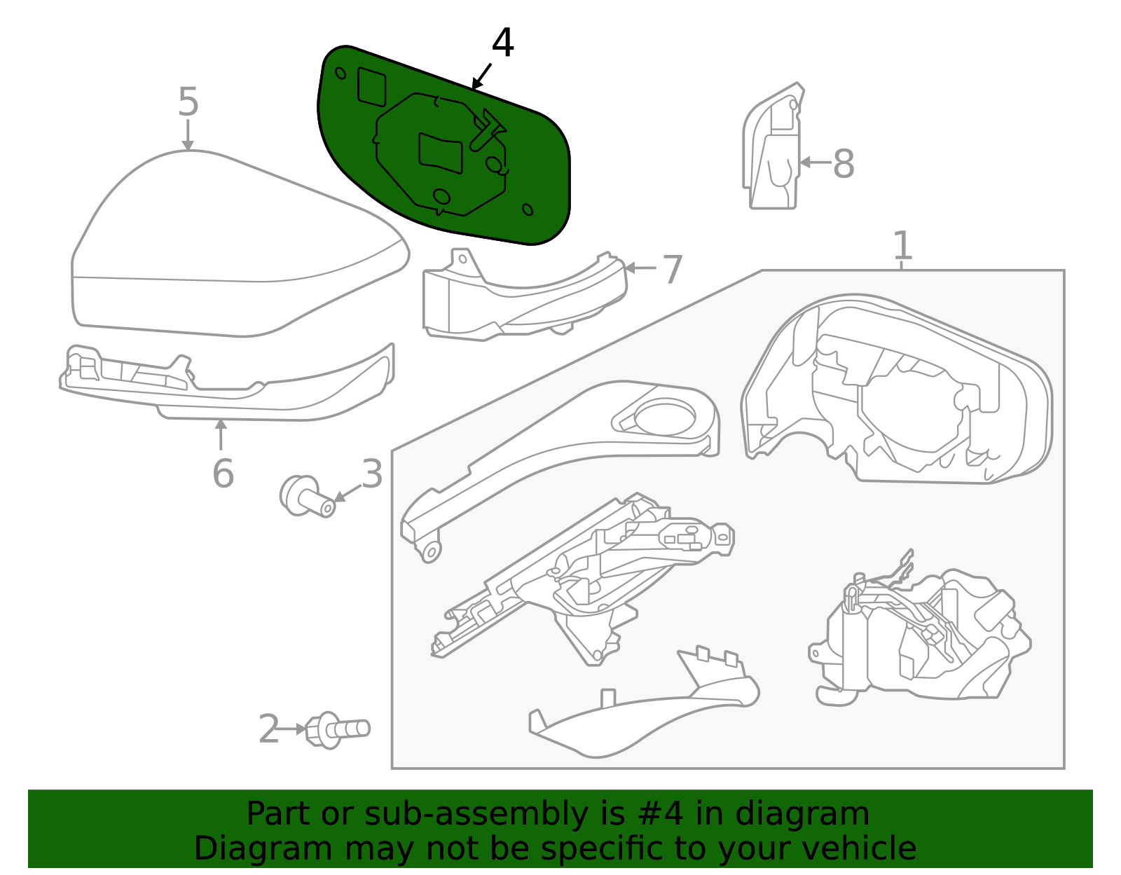 2020-2025 Subaru Mirror Glass 91039AN03A | Subaru Parts Store
