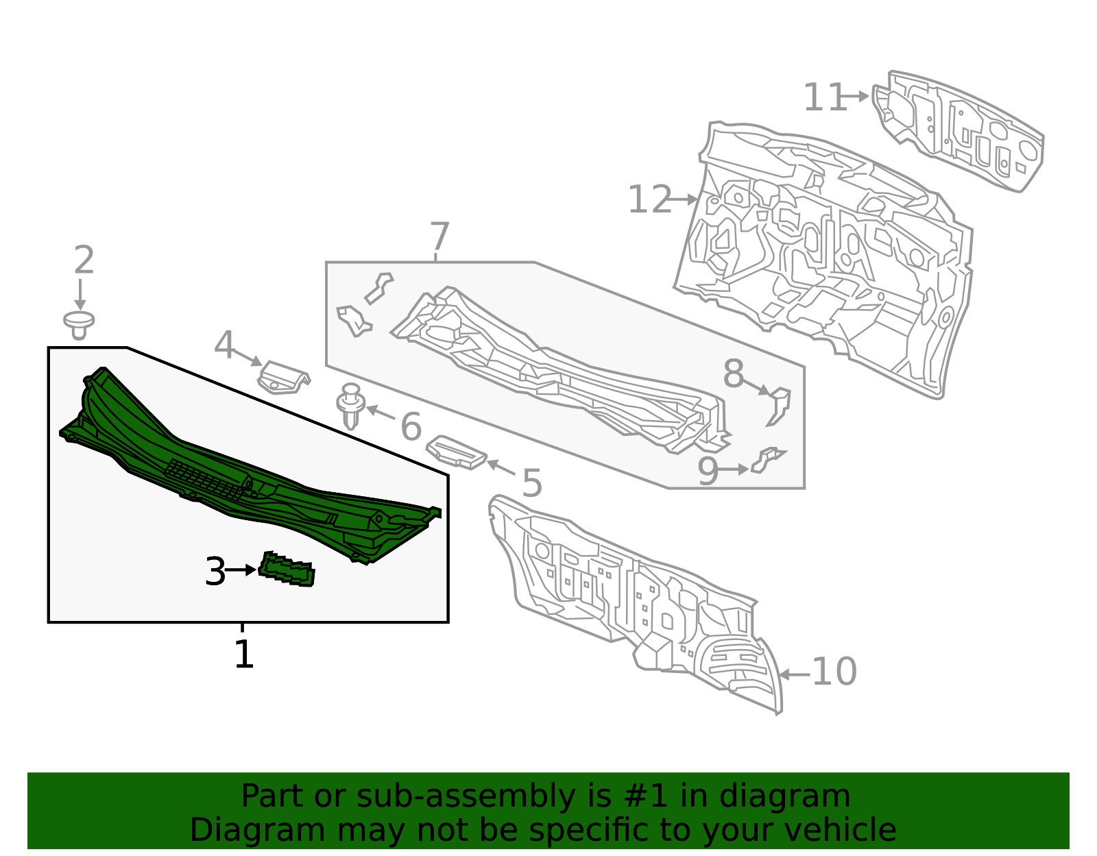 74200-TK8-A00 - 2011-2017 Honda Odyssey - Cowl Top Assembly Front ...