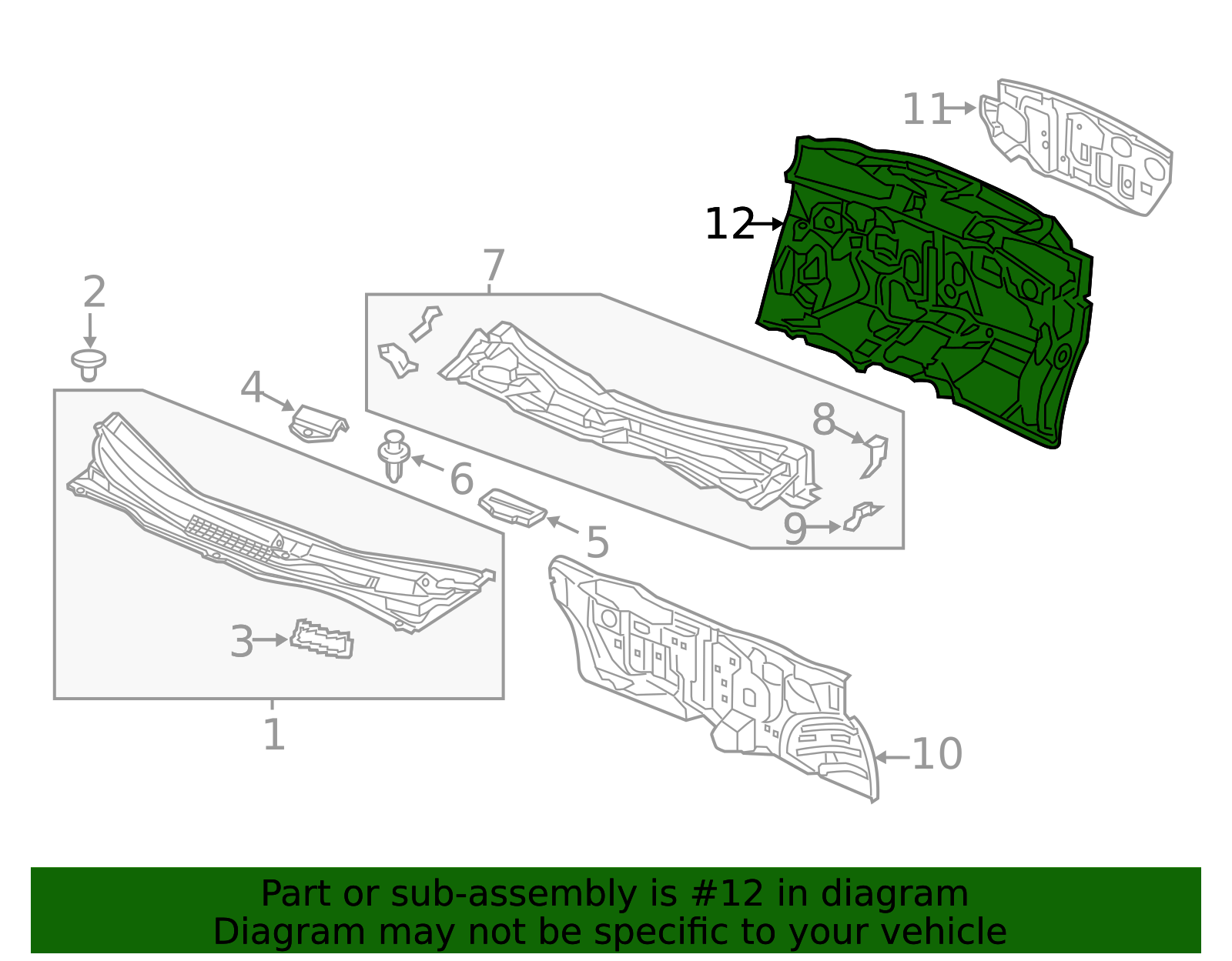 74260-TK8-A10 - Engine Compartment Insulation 2014-2017 Honda Odyssey ...