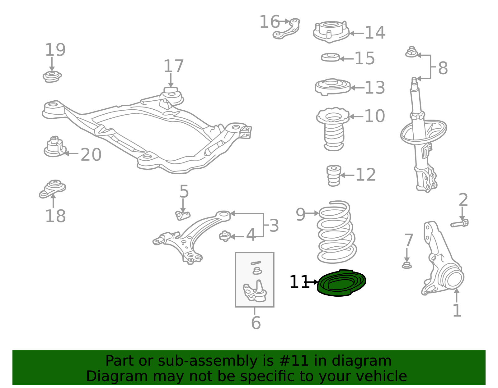 1995-2003 Toyota 1995-2003 Toyota - Coil Spring Insulator (Left, Right ...