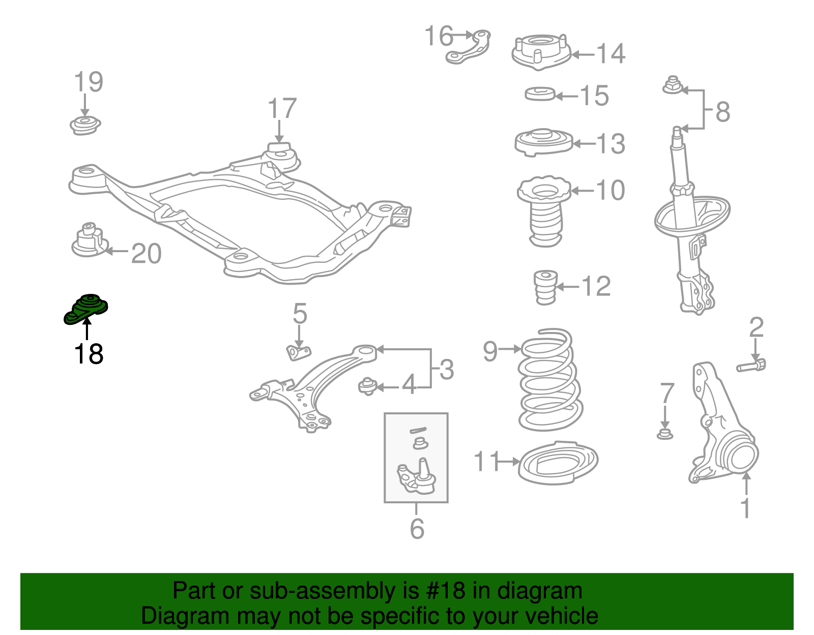 51023-33010 - Engine Cradle Brace 1992-2003 Toyota | Longo Toyota Parts