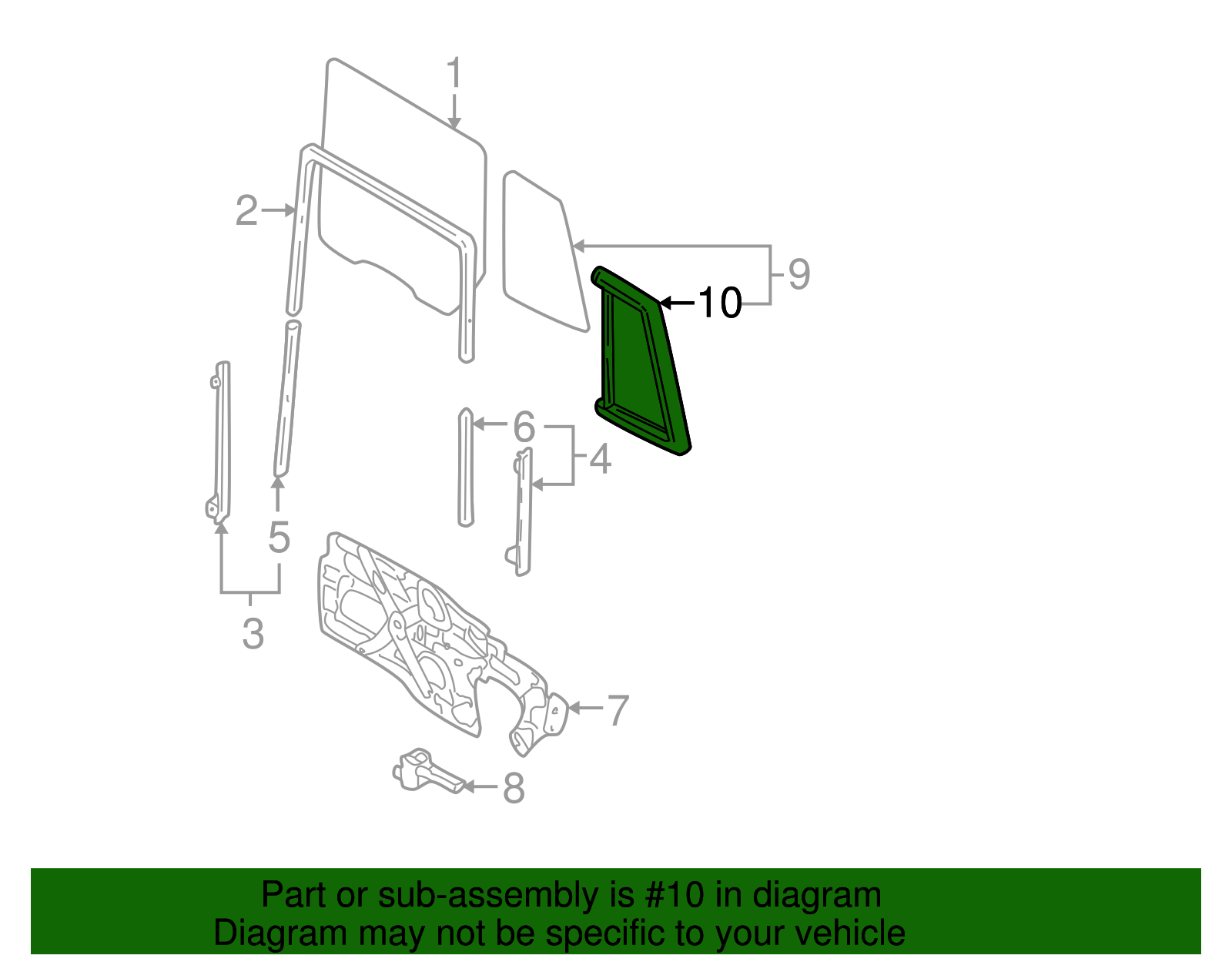 83543-26000 - Fixed Glass Weatherstrip - 2001-2006 Hyundai Santa Fe ...