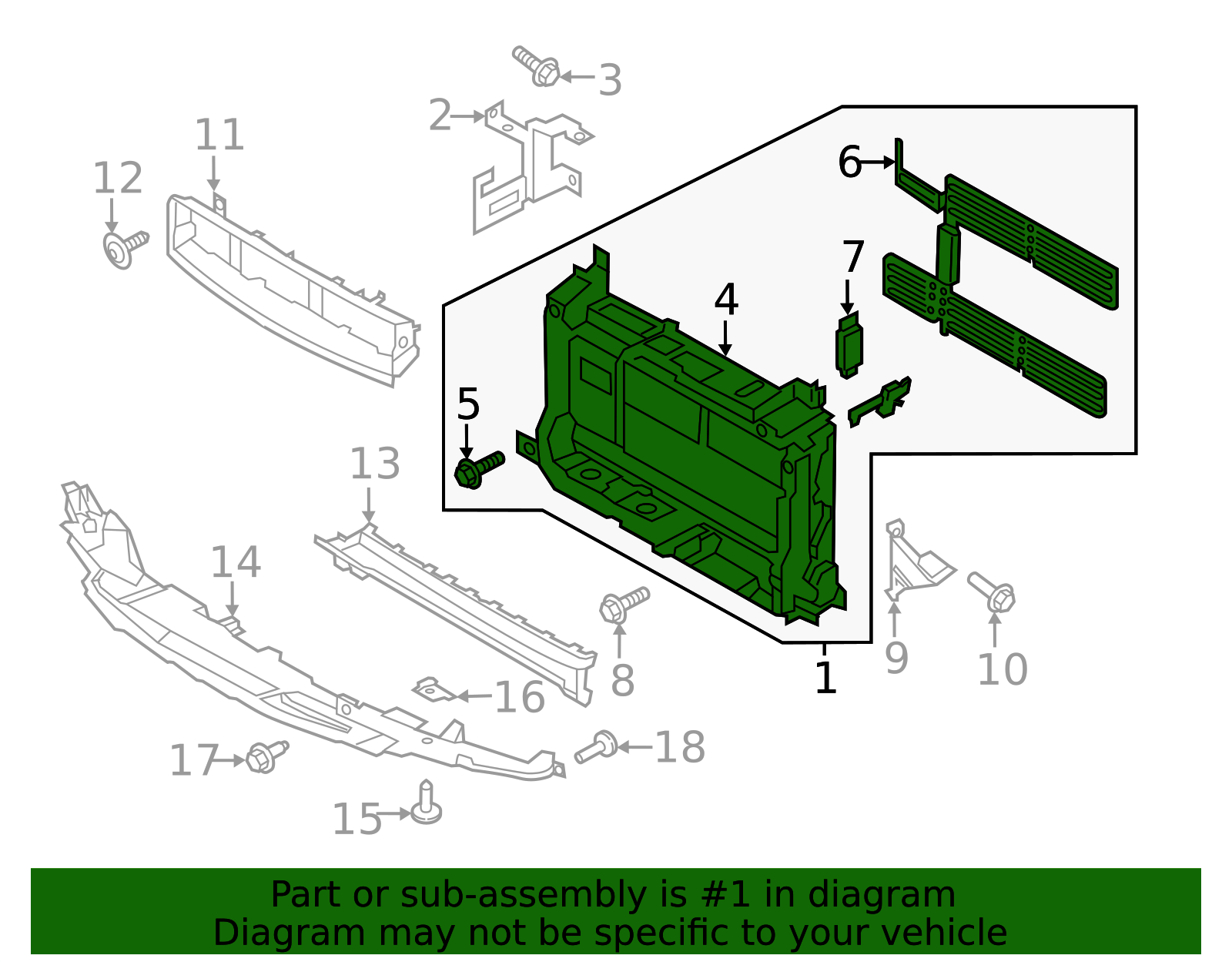 GN1Z-8A284-L - Radiator Support 2018-2022 Ford EcoSport | Big 3 Auto Parts