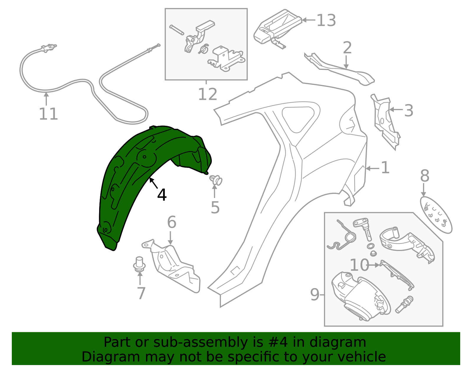 2018-2023 Subaru Crosstrek Wheelhouse Liner 59122FL030 | Subaru Parts Guys