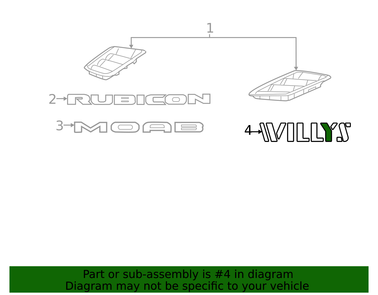 2021-2025 Jeep Wrangler Decal 68630901AA | Mopar Parts Canada