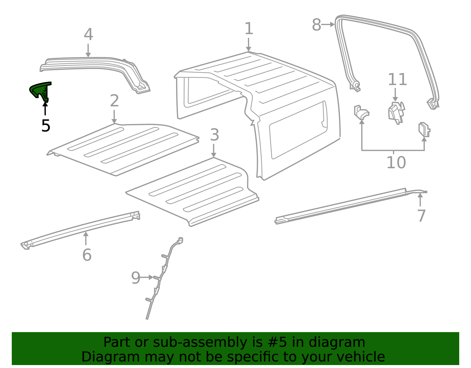 68443145AB - B-Pillar Front Foam Left - 2020 2021 Jeep Gladiator ...