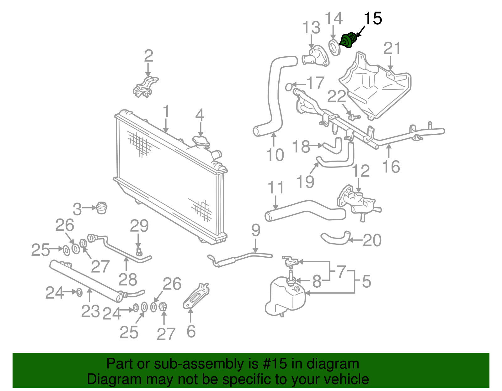 1984-1998 Toyota Engine Coolant Thermostat 90916-03046 | Toyota Parts ...