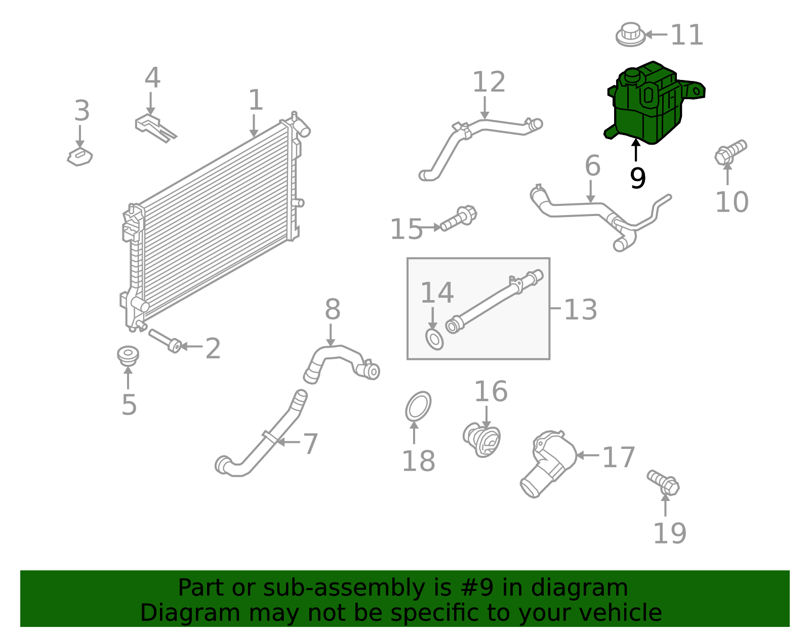 2009-2019 Ford Engine Coolant Reservoir CA8Z-8A080-A | TascaParts.com