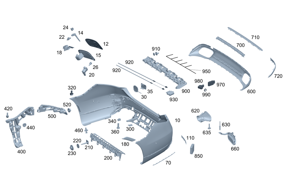 1991-2026 Mercedes-Benz Basic Carrier, Bumper 223-885-72-00 | Mercedes-Benz Parts