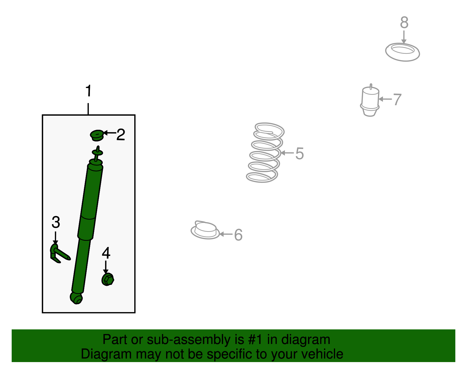 2007-2010 Ford | Shock Absorber | 8T4Z-18125-A | Walls' Ford Parts