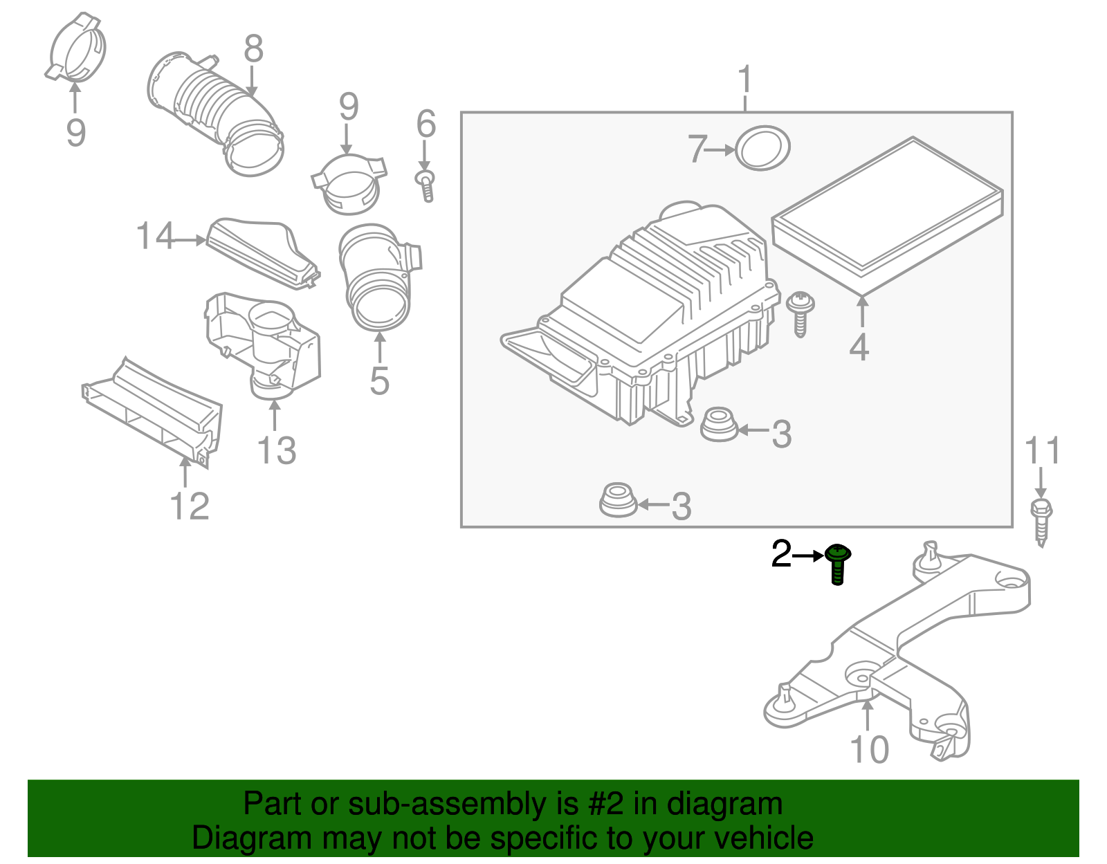 2009-2018 Volkswagen Air Cleaner Assembly Bolt 1K0-129-381 | OEM Parts ...