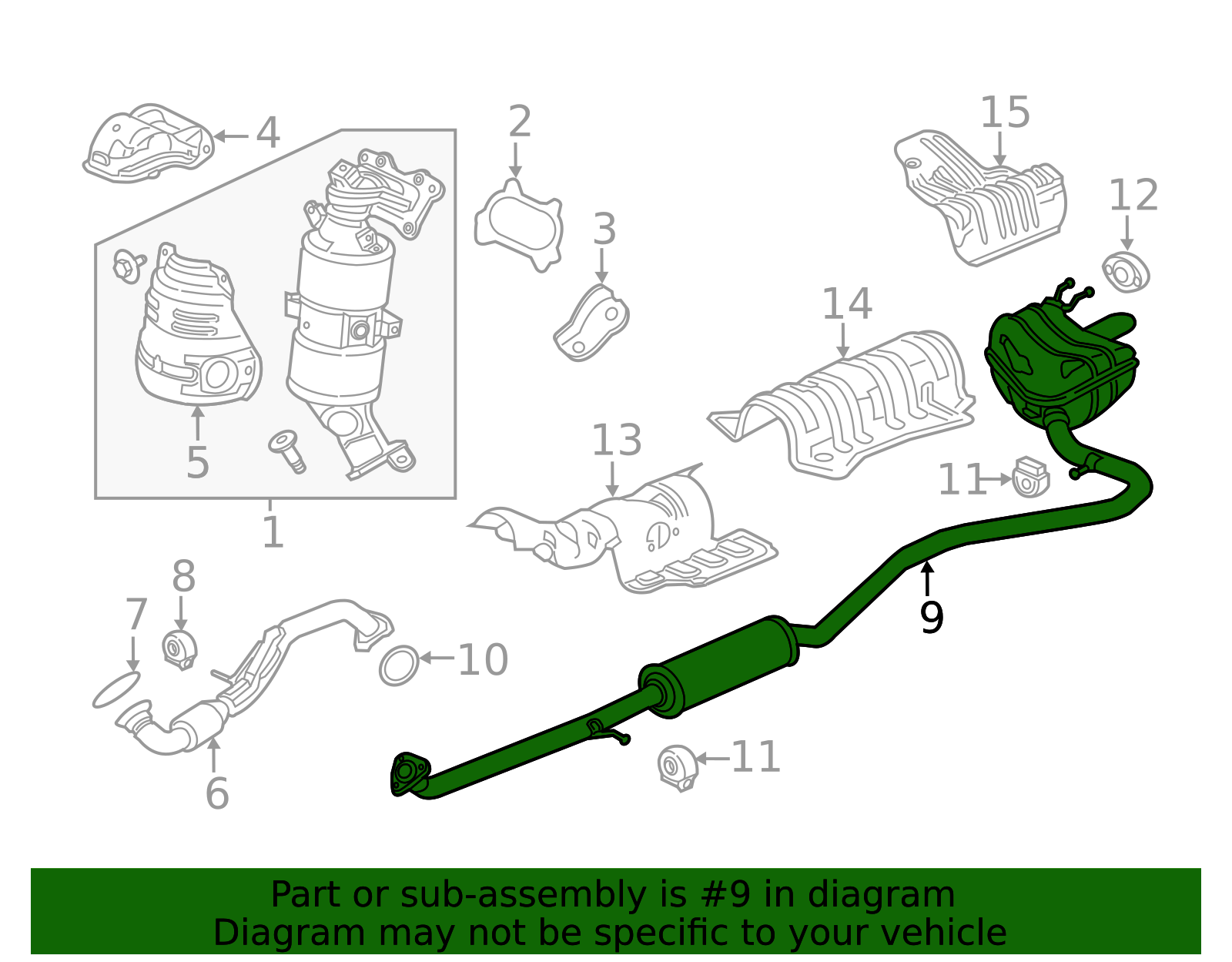 18307-TGH-A02 - Honda Exhaust Muffler Performance Auto Parts