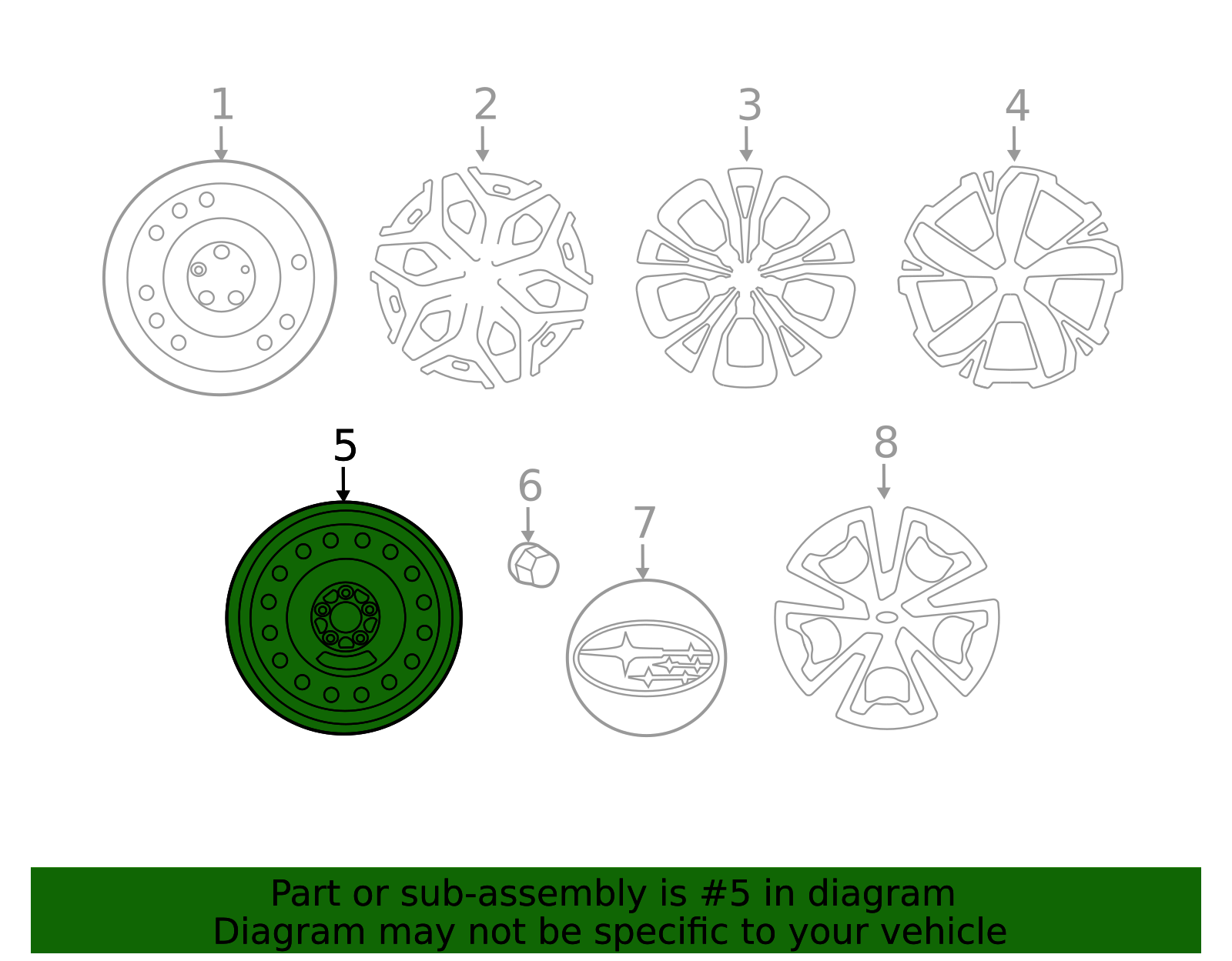 2019-2024 Subaru Forester Spare Wheel 28151SJ011 | Subaru Parts Guys