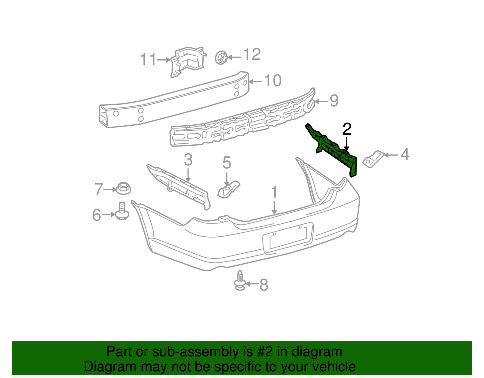 52575-AC030 - 2005-2012 Toyota Avalon - Bumper Cover Retainer | Toyota ...