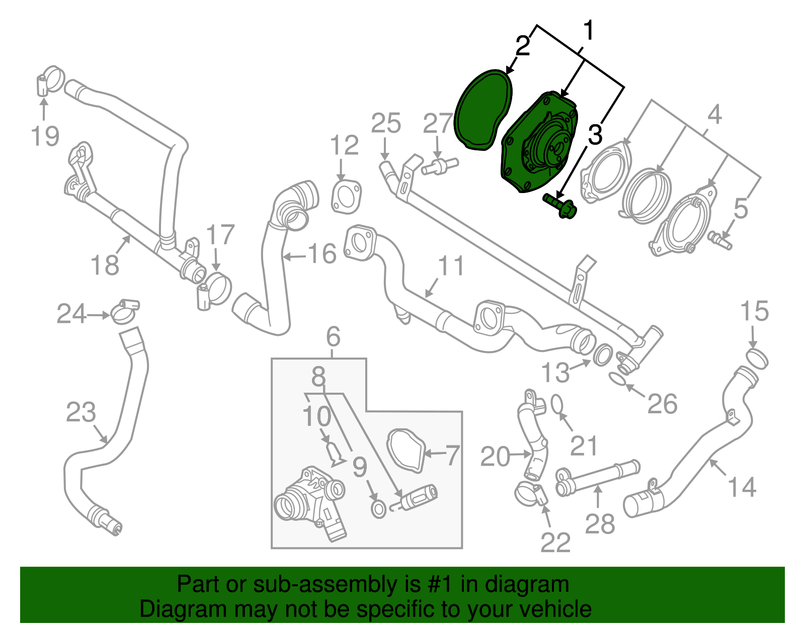 Genuine Water Pump Assembly for 2007-2014 Volvo | Part# 31219000 | Over ...