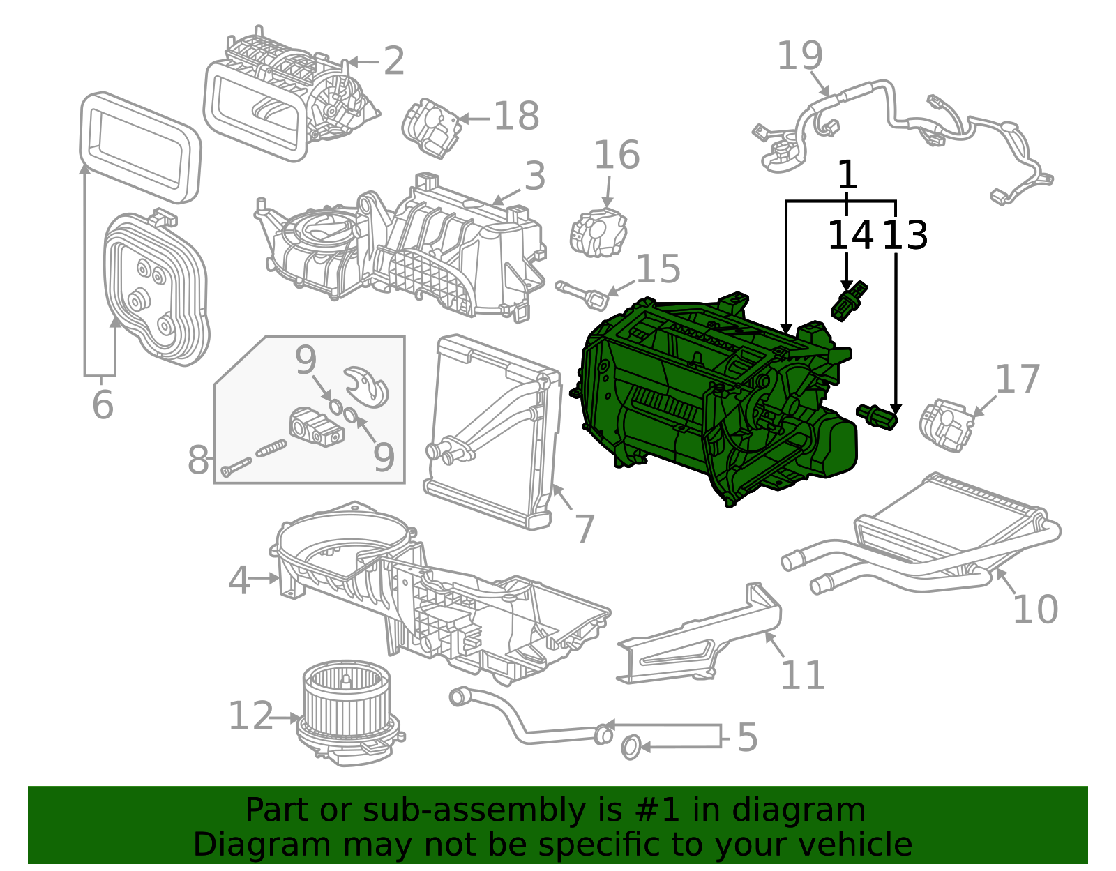 2020 Chevrolet Corvette Air Conditioning Evaporator and Blower Case ...