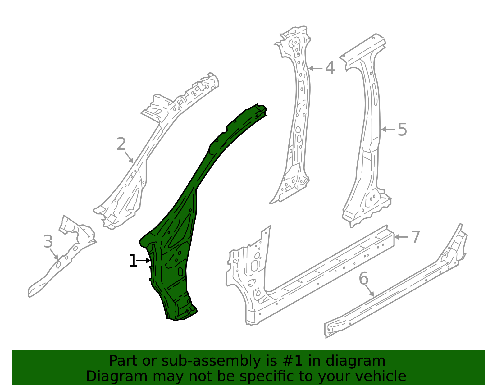 2018-2022 Ford EcoSport | Hinge Pillar Reinforced | GN1Z-7402589-C ...