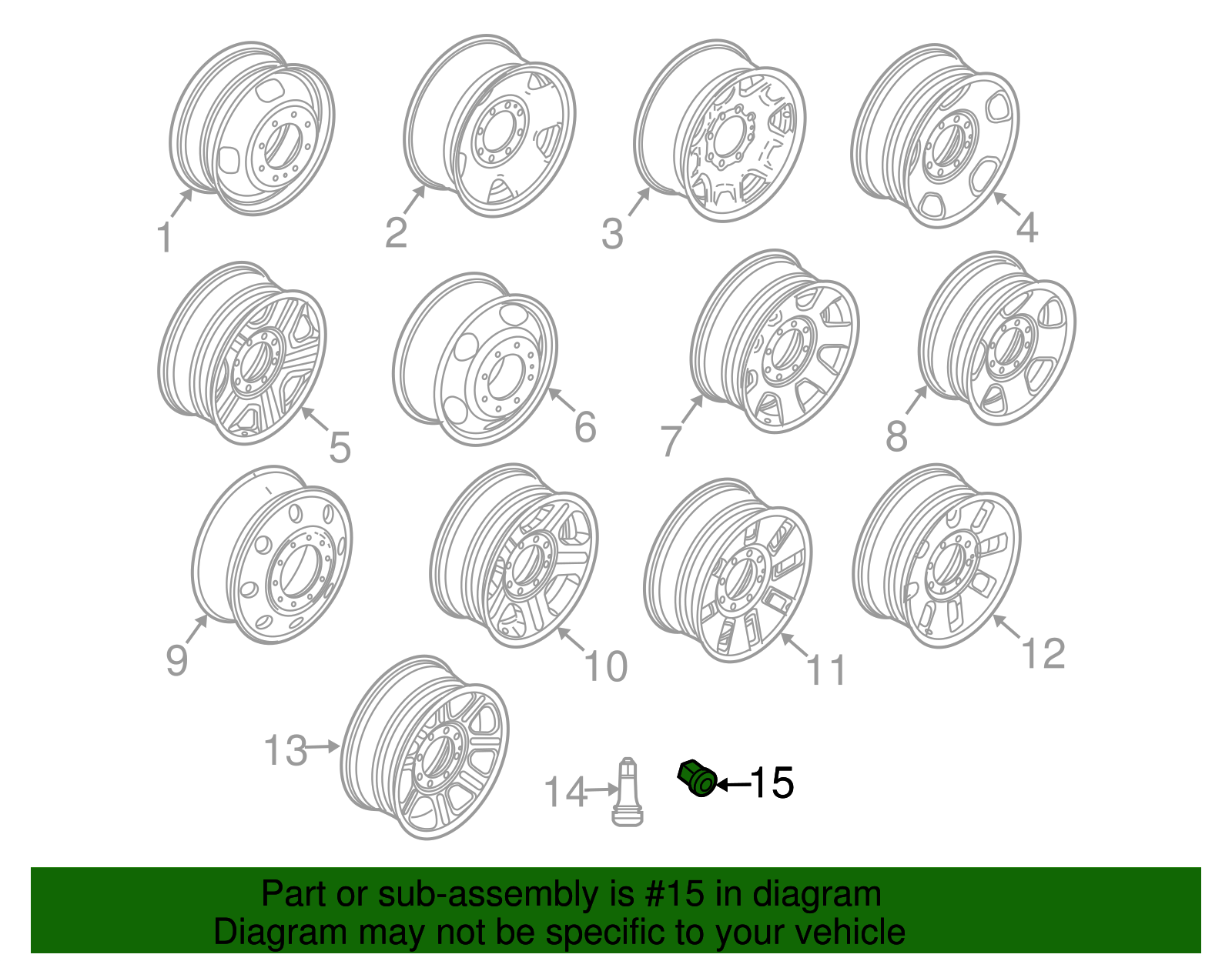 5C3Z-1012-AA - Wheel Lug Nut 2005-2022 Ford | Ford Parts Direct
