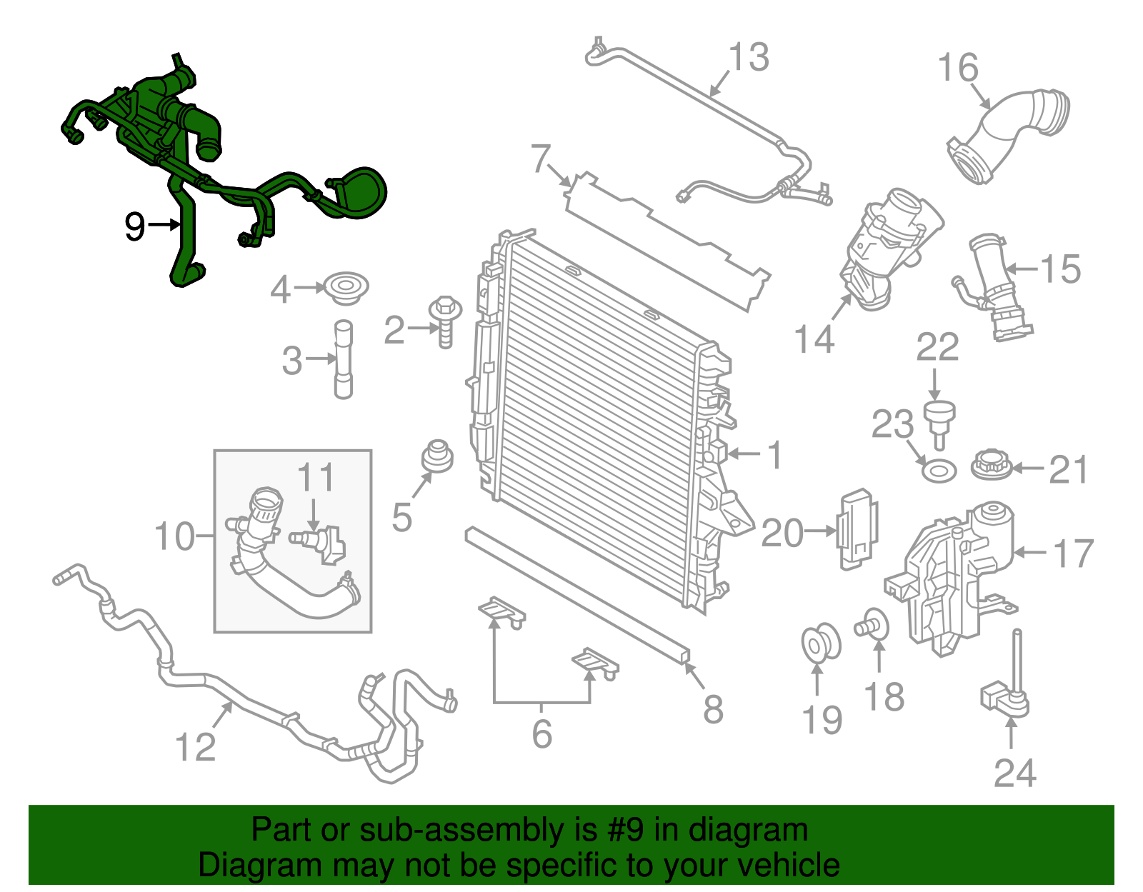 2014-2016 Land Rover LR4 Upper Hose LR050854 | LandRoverParamusParts