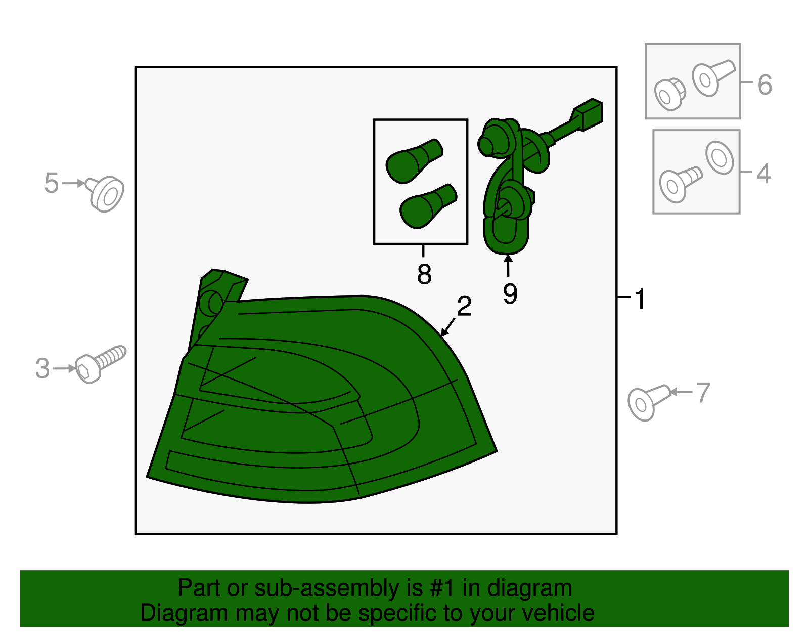 2012-2017 Kia Rio | Tail Lamp Assembly | 92401-1W000 | Kia Auto Parts