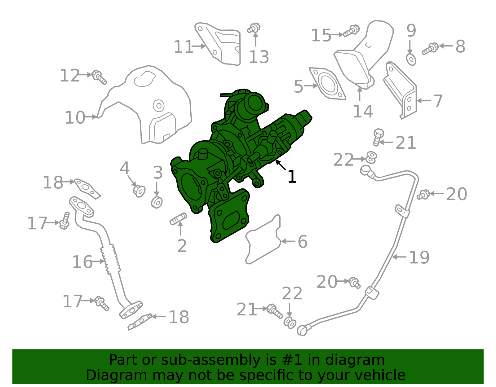 1515A357 - Turbocharger 2018-2020 Mitsubishi Eclipse Cross | Mitsubishi ...