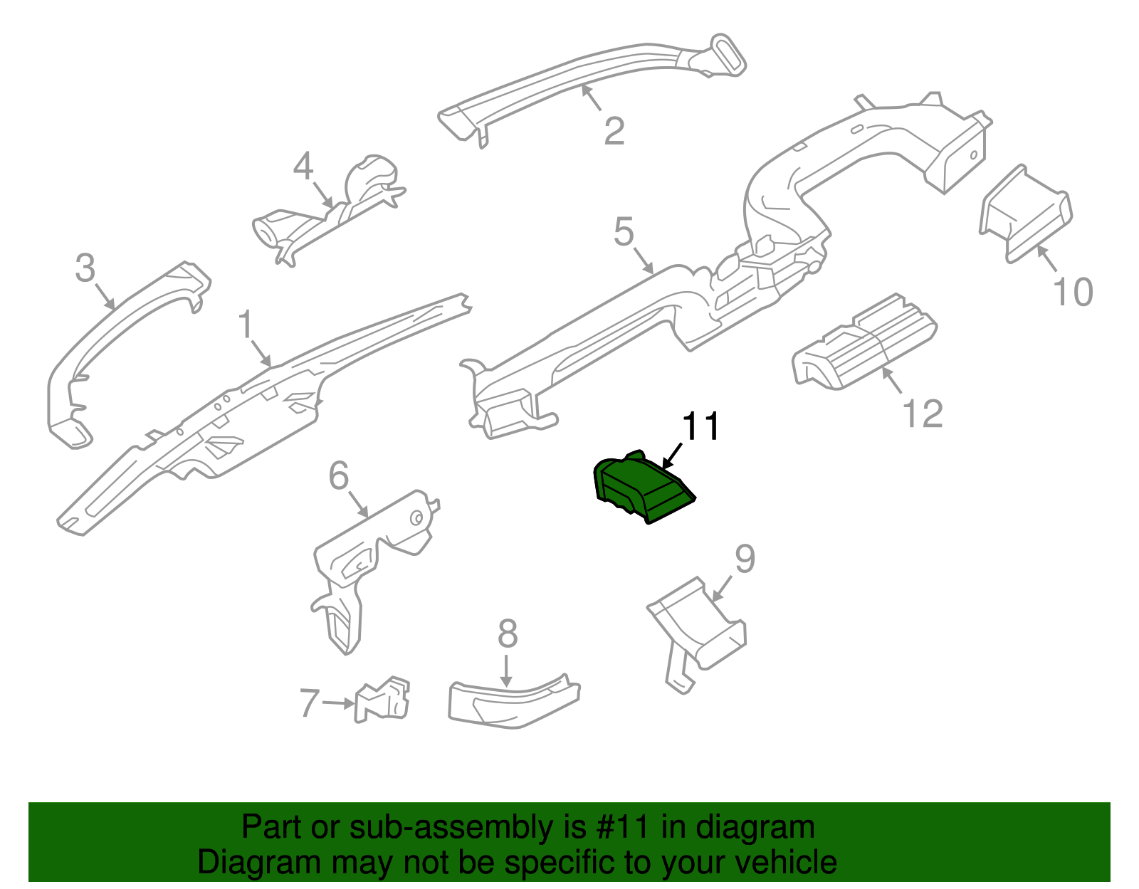 2017-2020 Lincoln Continental Vent Louver GD9Z-19893-AA | Ford OEM ...