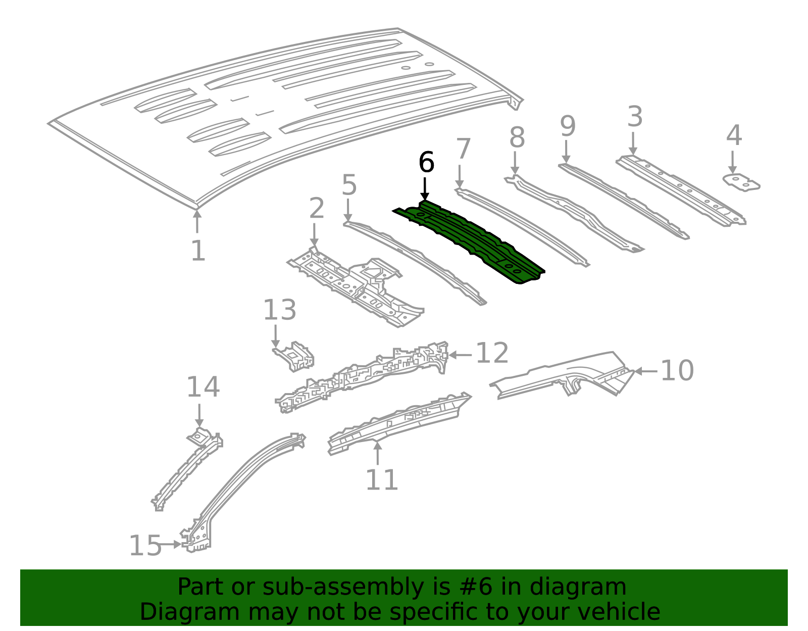 63103-0R030 - Roof Bow - 2019-2025 Toyota | OEM Genuine Toyota Parts