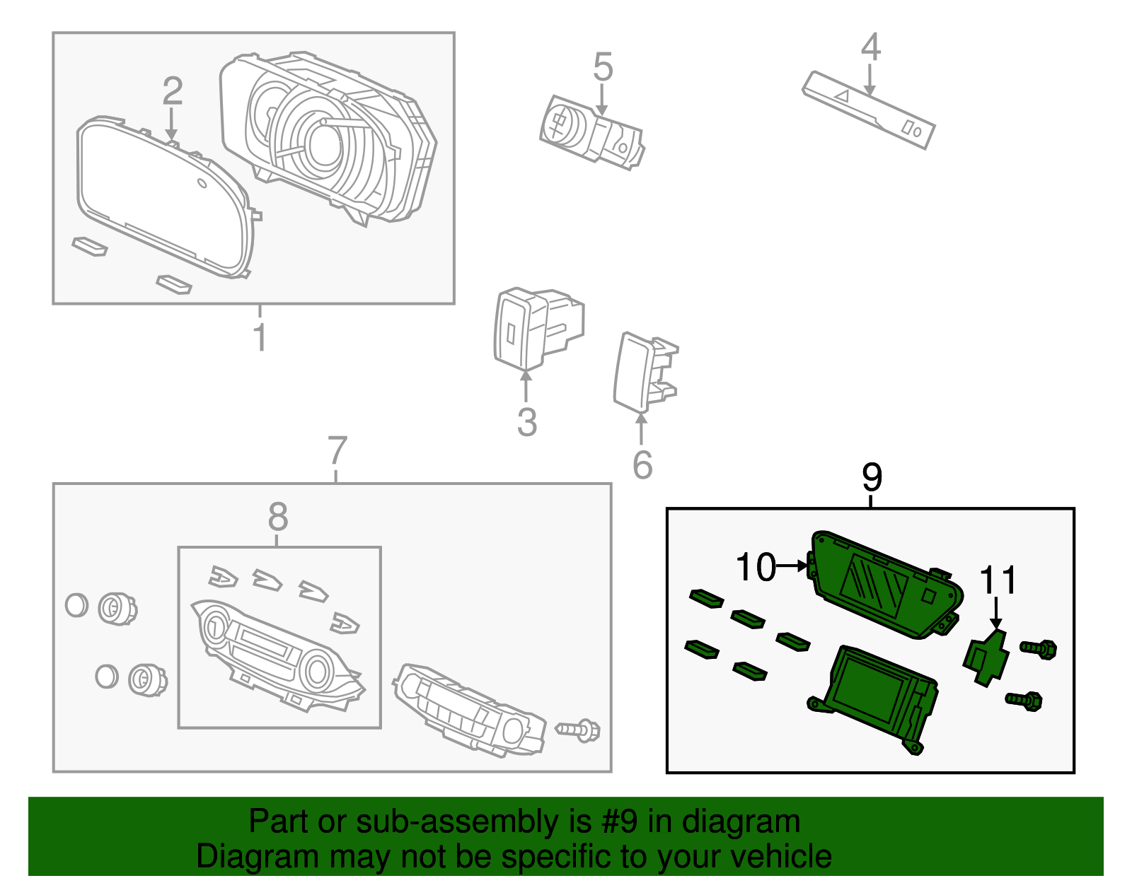 39711-T0A-A01 - 2012-2013 Honda CR-V - Display Assembly Center (Tft ...
