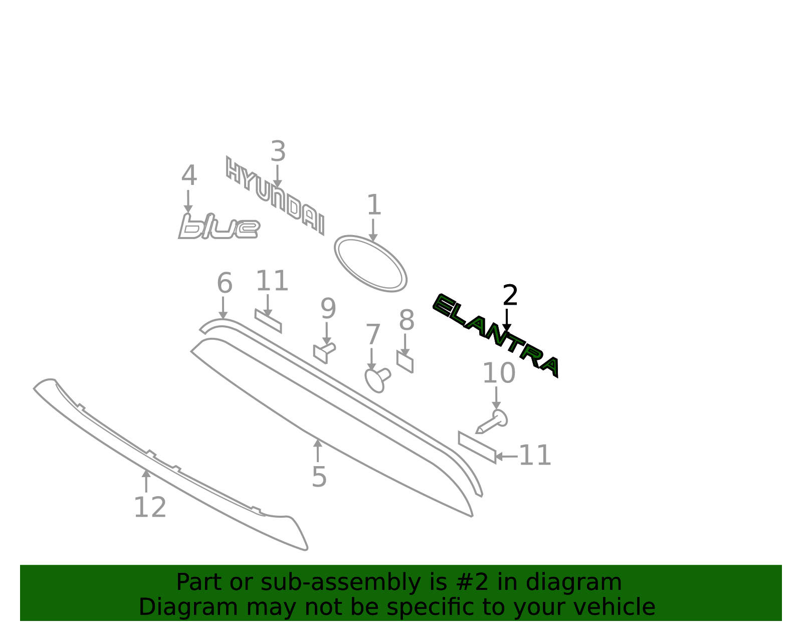 2007-2010 Hyundai Elantra Nameplate 86320-2H000 | MotorMotor