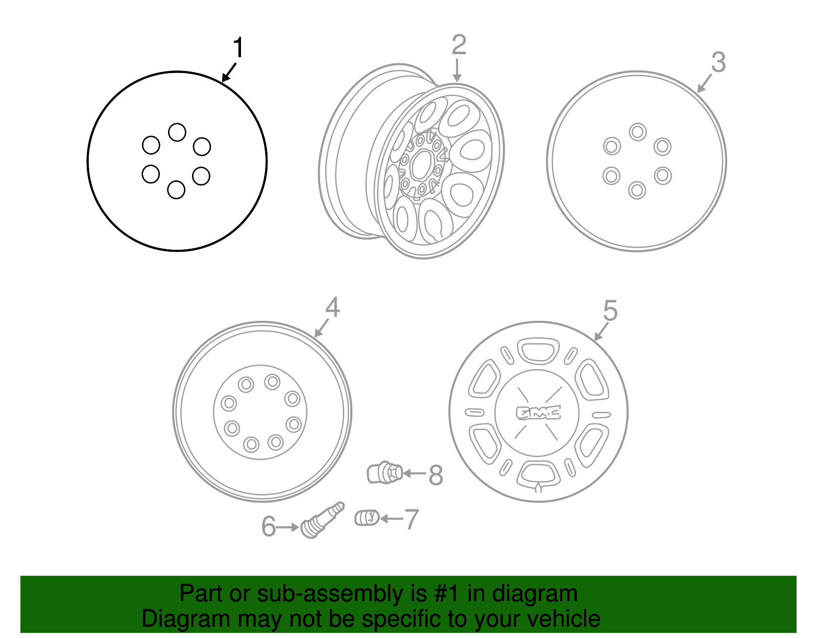 1999-2008 GM Wheel 9595394 | GM Parts Center