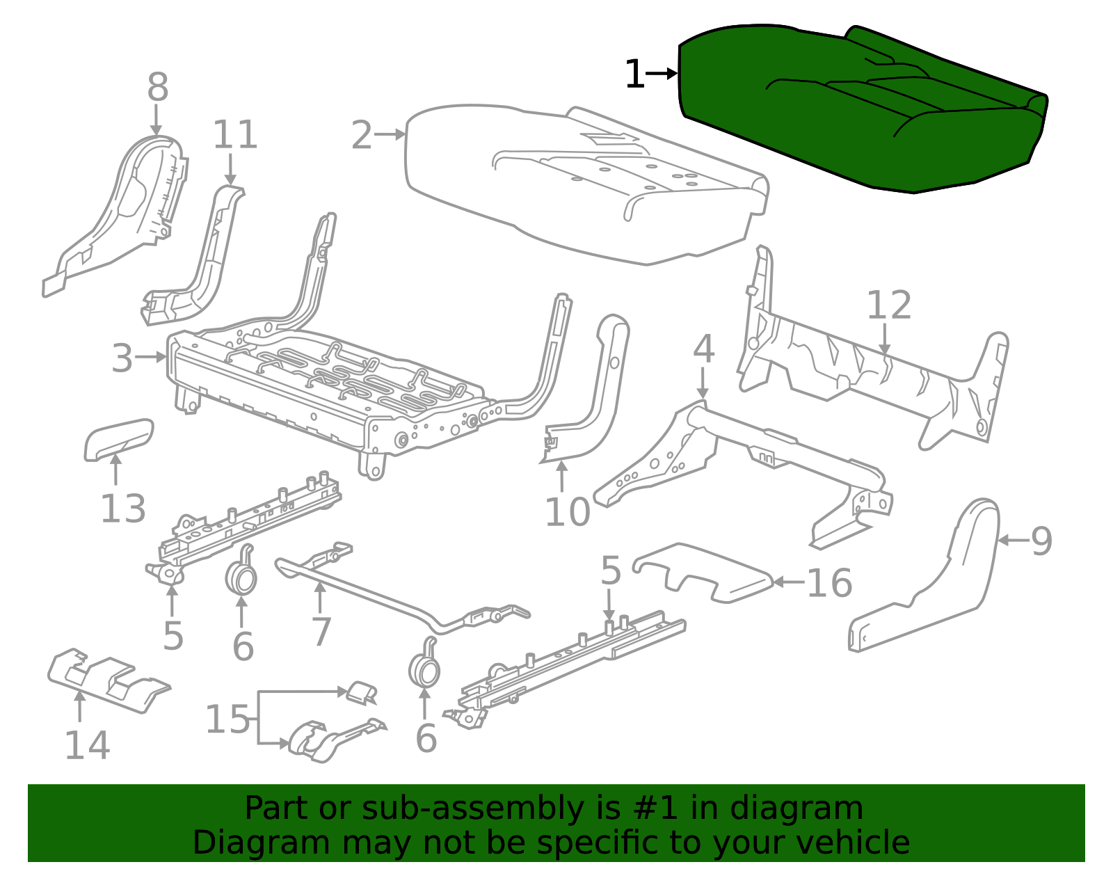 2018-2021 Chevrolet Traverse Cushion Cover 84390716 | Capital Chevy Parts