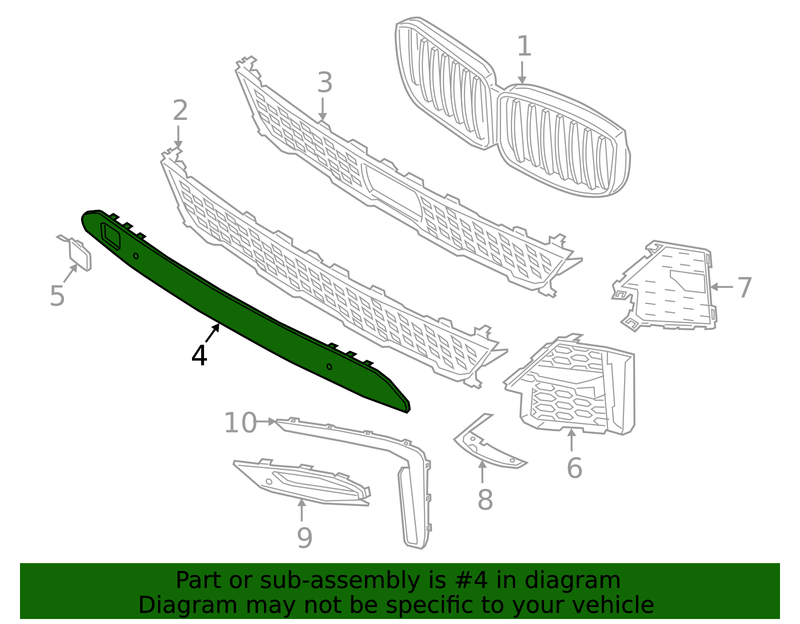 51117449673 - 2019-2022 BMW X7 Center Molding (51-11-7-449-673) | BMW ...