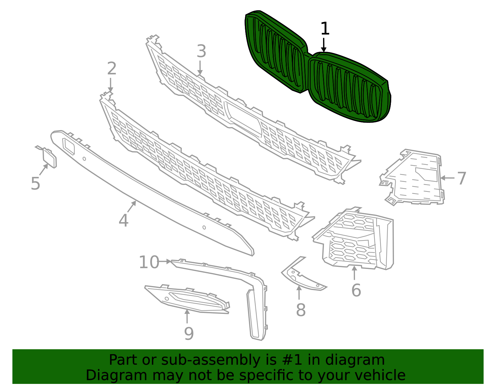 51137454895 - 2019-2022 BMW X7 Upper Grille (51-13-7-454-895) | BMW of ...