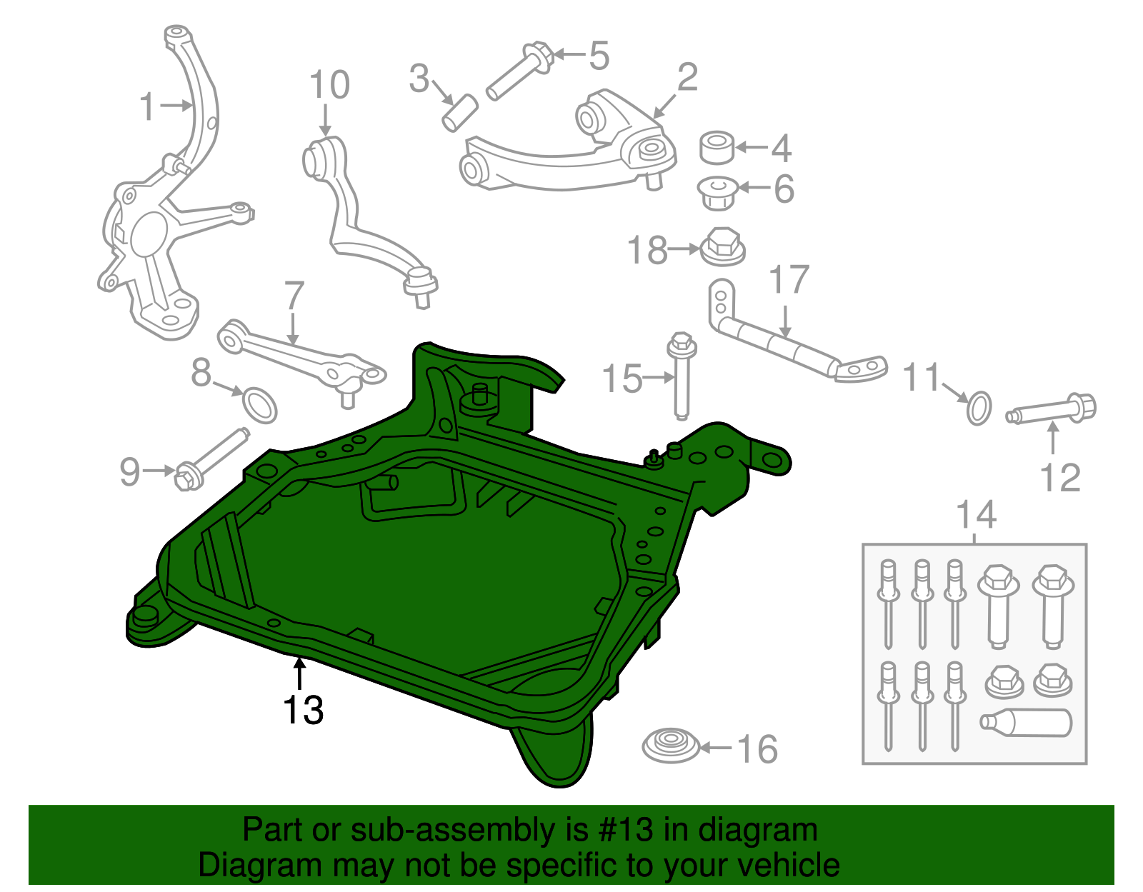 Genuine OEM Ford Part - Engine Cradle AE5Z-5C145-A | Genuine OEM Ford Parts & Accessories