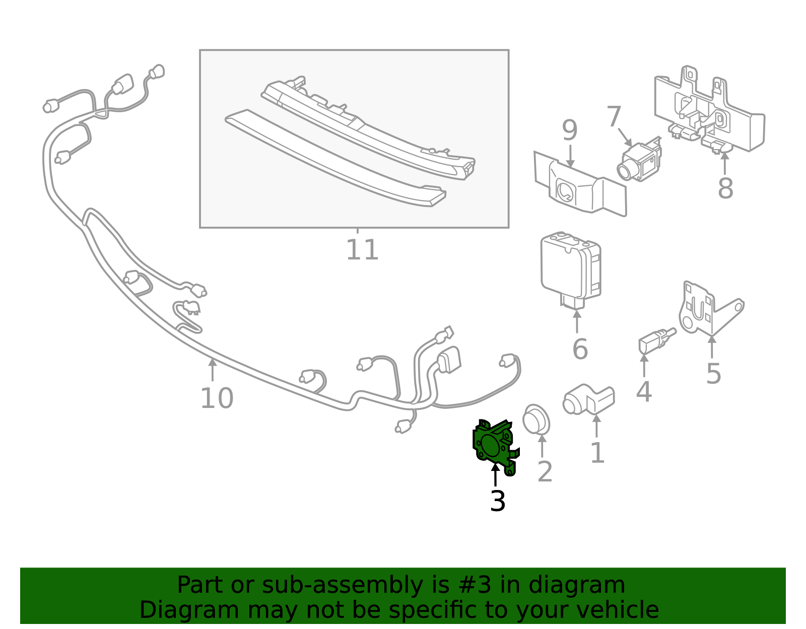3G8-919-400-A-GRU - Park Sensor Bracket 2021-2023 Volkswagen Arteon ...