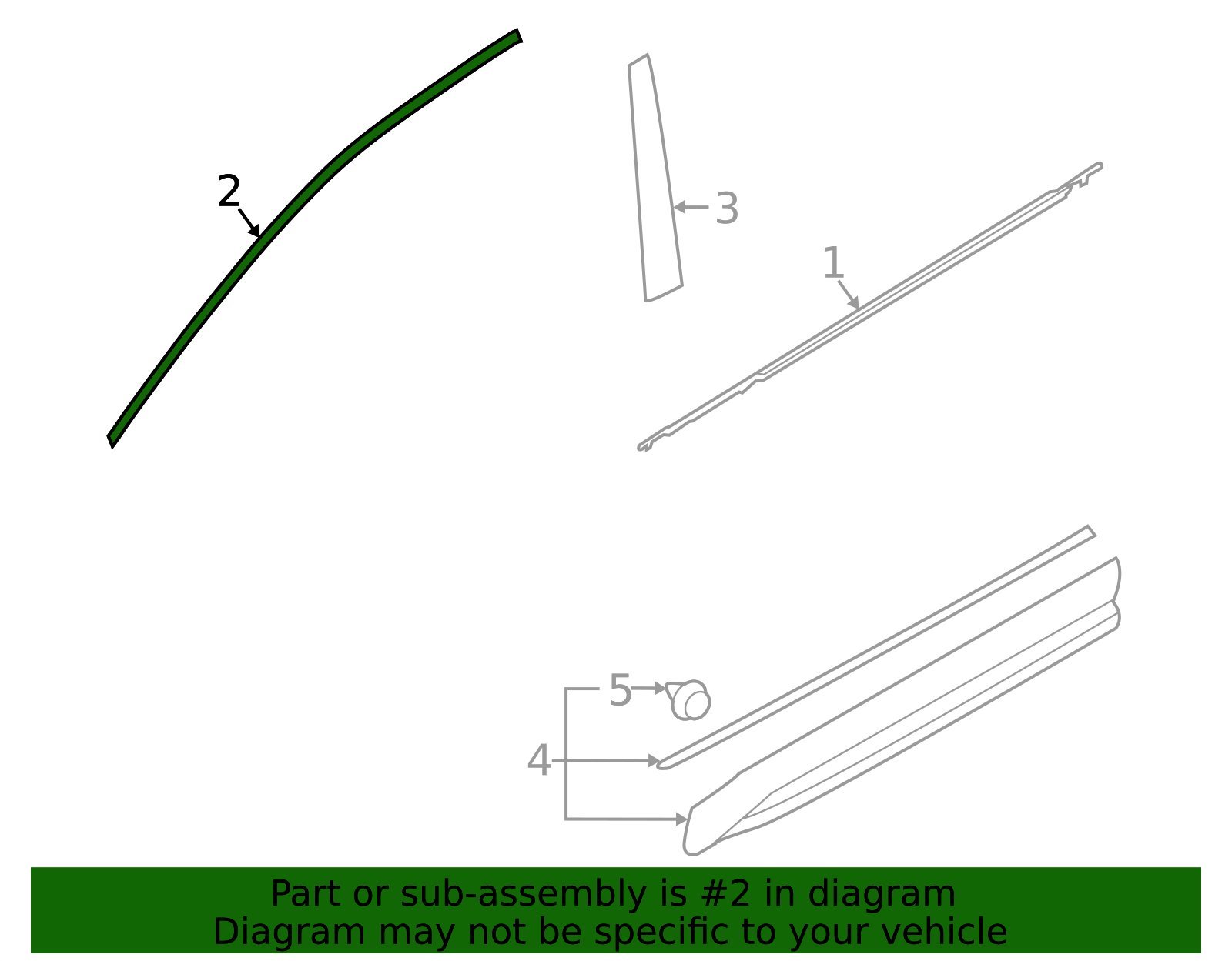 2019-2024 Subaru Forester Upper Molding 61186SJ010 | Subaru Parts Guys