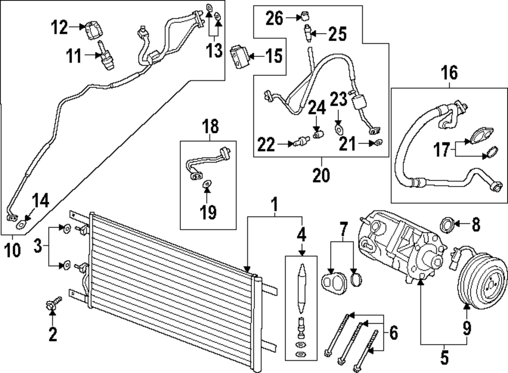 PC3Z-19972-A - A/C Refrigerant Discharge Hose 2023-2025 Ford | Ford ...