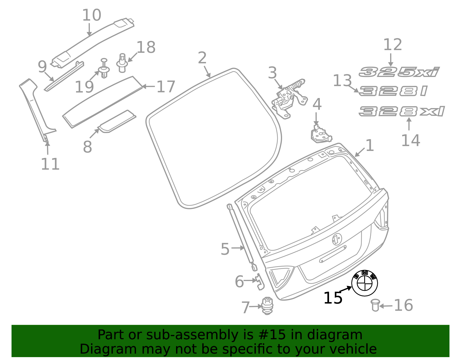 2007-2012 BMW 328i Hatch Emblem 51-14-7-183-155 | BMW OEM Parts