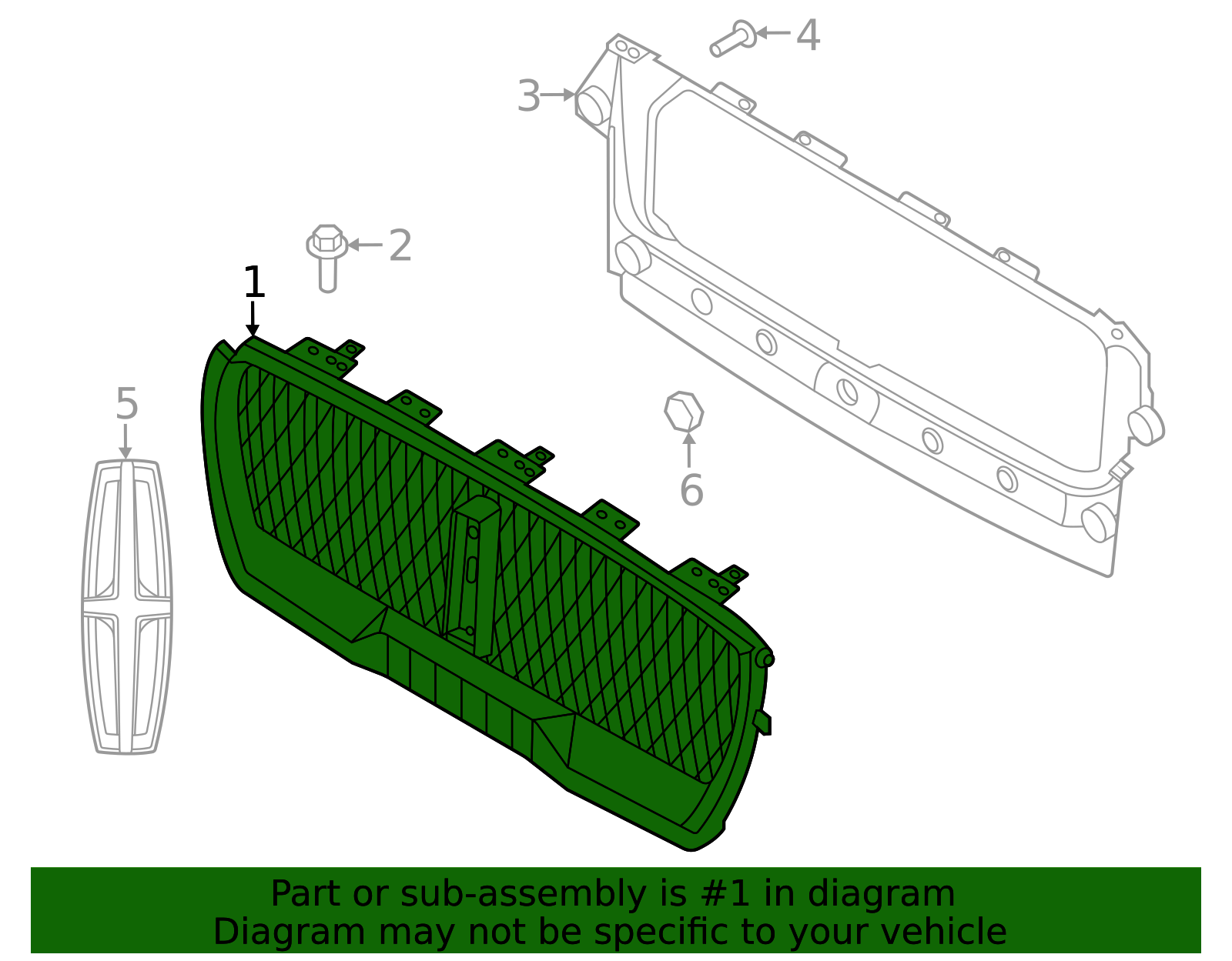 LC5Z-8200-DB - Grille Assembly Radiator | Dealer Auto Parts