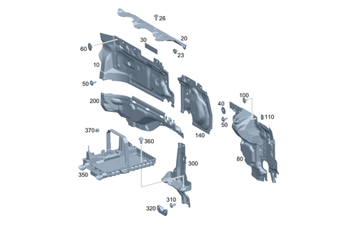 Engine Compartment Partition Wall, Wheel Well Detachable Parts for 2021 ...