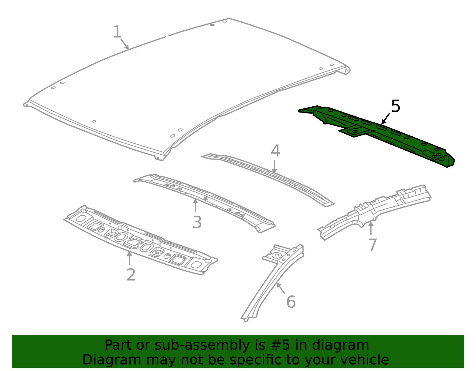 42546942 - 2018-2022 Chevrolet Spark - Roof Rear Header Panel ...