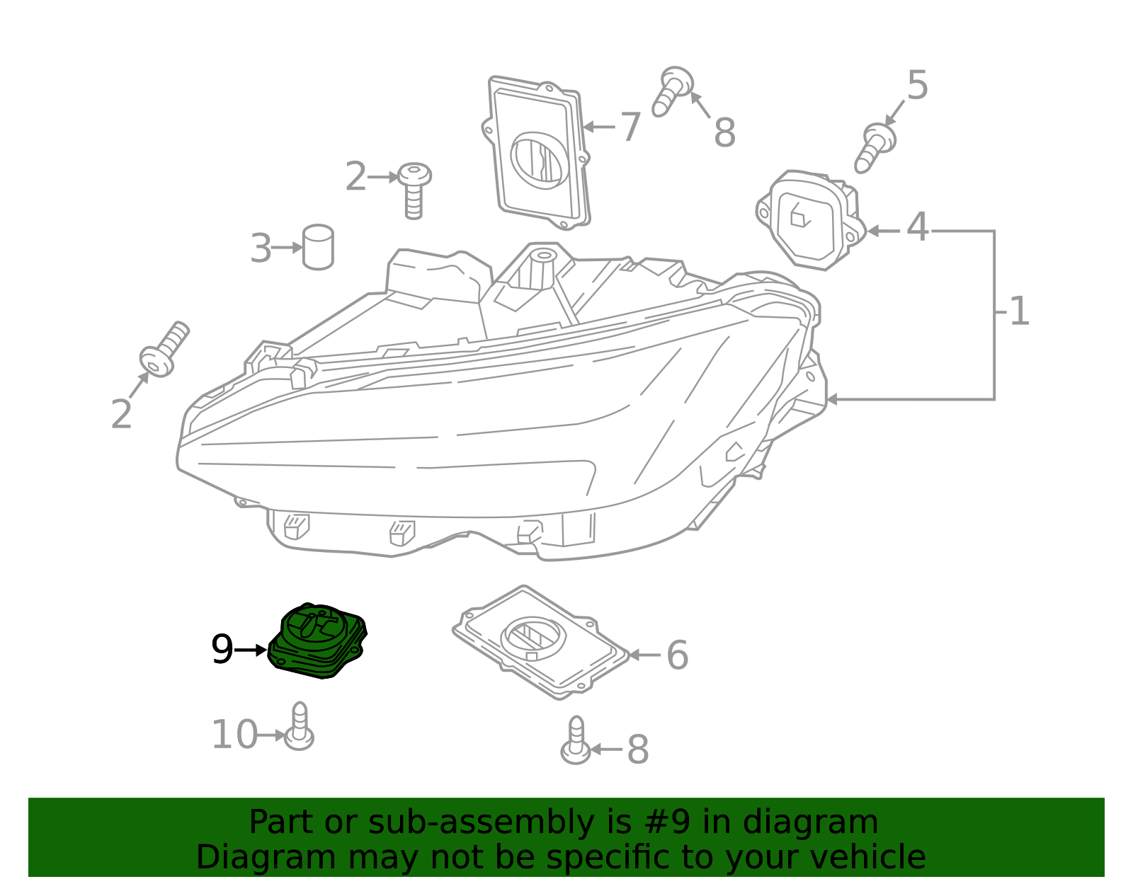 2018-2020 Volvo S90 Hid Headlamp Components 31434778 | TascaParts.com