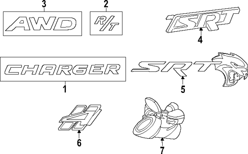 2015-2023 Dodge Charger Nameplate 68216156AB | Mopar Parts Canada