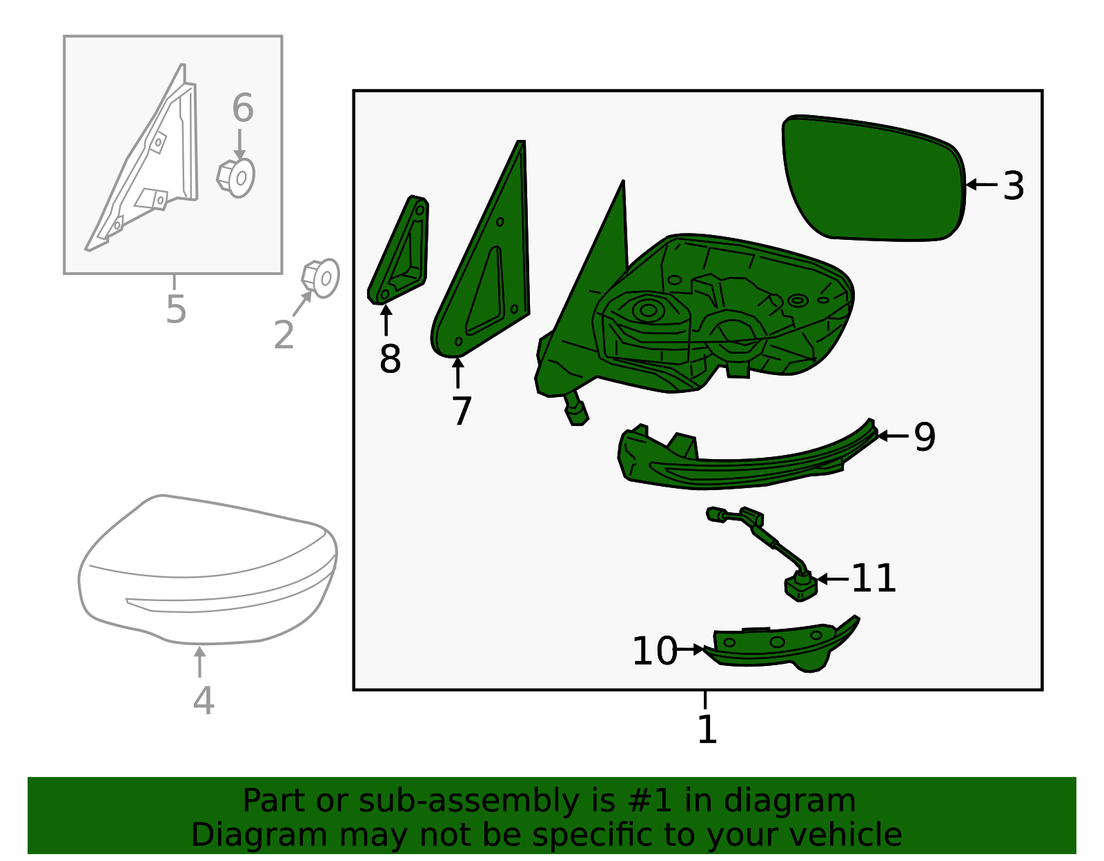 96302-3YM5B - Mirror Assembly Official Nissan Parts Store