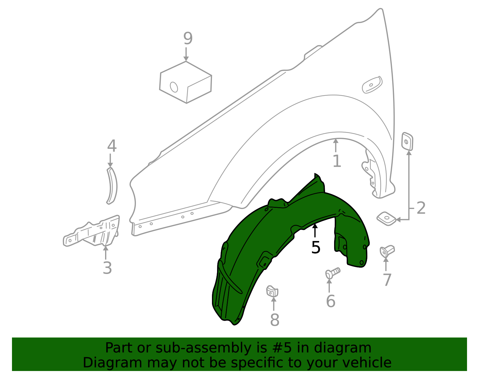 1999-2006 Volkswagen Fender Liner 1JM-809-957 | vwpartscenter
