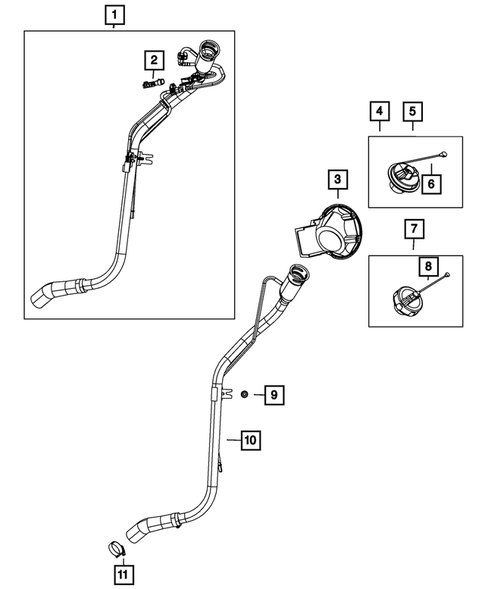 Fuel Tank Filler Tube for 2012 Chrysler Town & Country | Mopar OEM ...