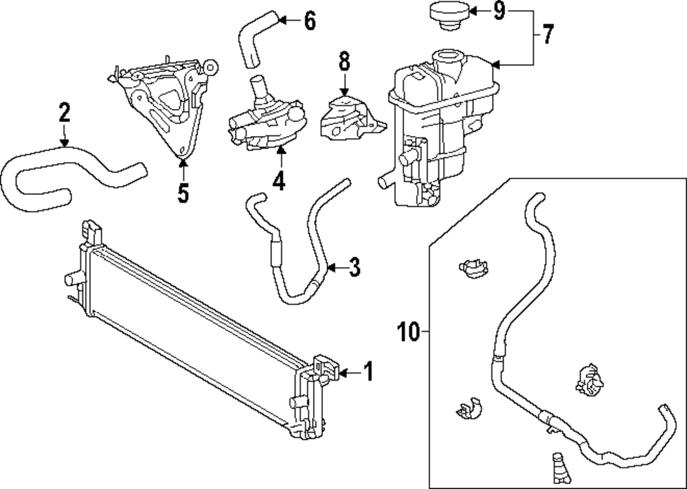 2024-2025 Toyota Grand Highlander Drive Motor Inverter Radiator Hose ...