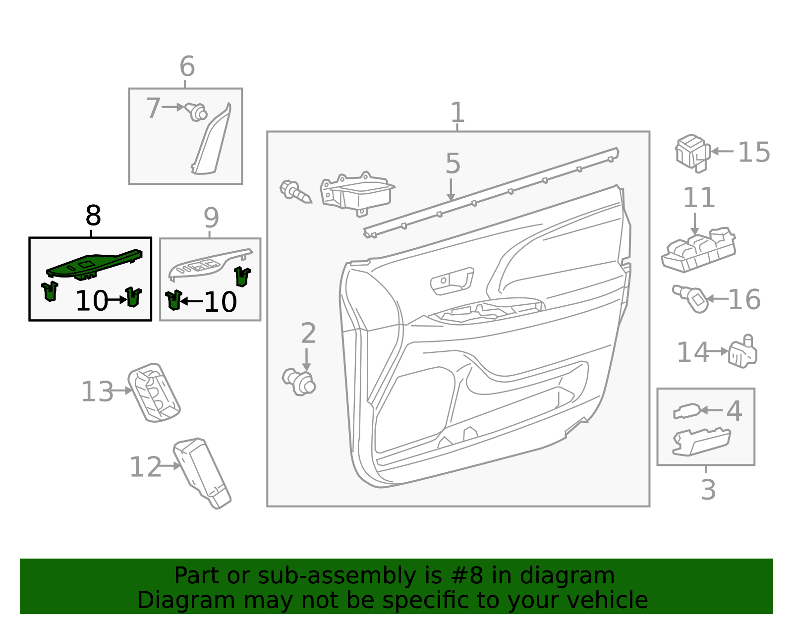2015-2020 Toyota Sienna Armrest Bezel 74230-08060-B2 | MotorMotor